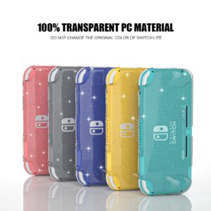 NANANINO Portable Electronic Device Cover for Nintendo Switch Lite, Clear Hard Glitter Case - Compatible with Up to 5.5 Inch Devices, Anti-Slip, Glitter Theme