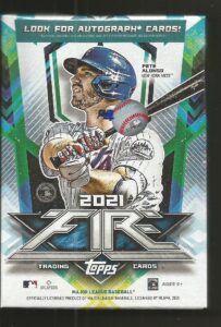 2021 topps fire baseball blaster box - 4 gold minted cards