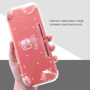 NANANINO Portable Electronic Device Cover for Nintendo Switch Lite, Clear Hard Glitter Case - Compatible with Up to 5.5 Inch Devices, Anti-Slip, Glitter Theme