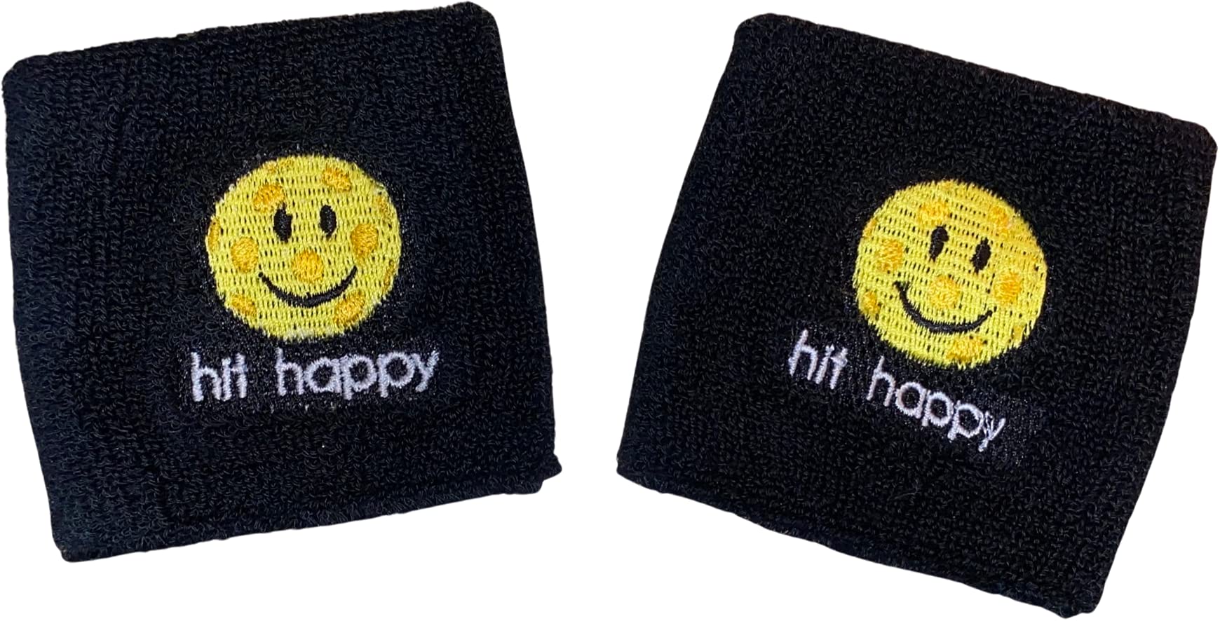 Pickleball Wristbands - Hit Happy (Black)