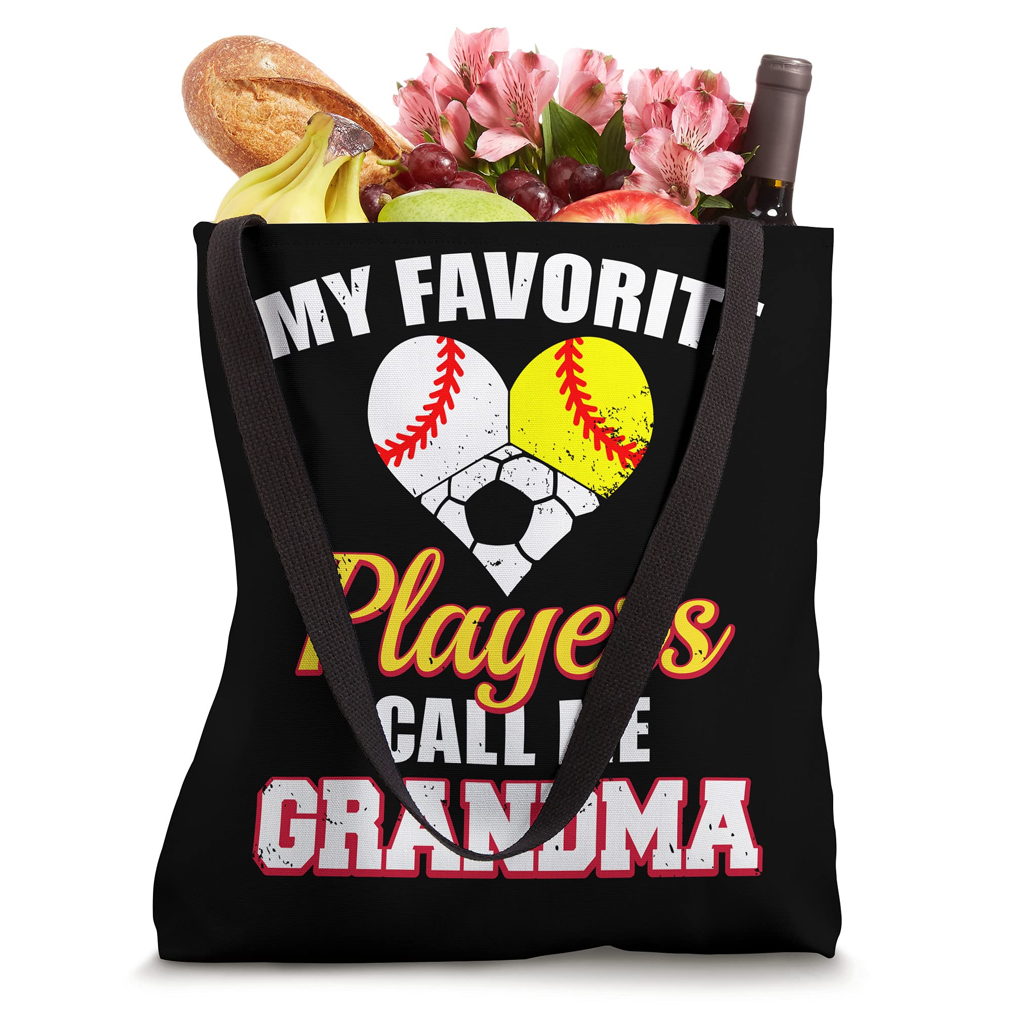 My Favorite Players Grandma Baseball Softball Soccer Tote Bag