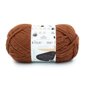 lion brand hue + me yarn for knitting, crocheting, and crafting, bulky and thick, soft acrylic and wool yarn, saffron (3-pack)