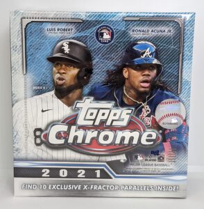 2021 topps chrome mlb baseball mega box 50 cards includes 10 x-fractor parallels