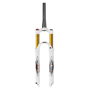 ainpcde suspension fork 26 27.5 29 inch 1-1/8" mountain bike front fork 140mm travel air shock absorber accessories white (color : tapered manual lock out, size : 27.5 inch)