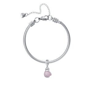 OutstandLong Fight Breast Cancer Awareness Charms Pink Ribbon Dangle Charm Beads for Bracelets