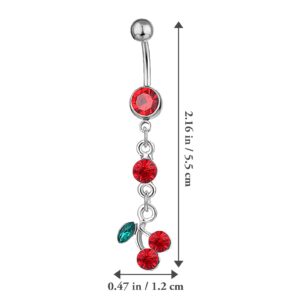 Generic Crystal Navel Ring 3pcs Belly Button Rings Dangle Rhinestone Navel Rings Barbell Body Piercing Jewelry for Women Lip Nose Stud Eyebrow, 5.5x1.2cm