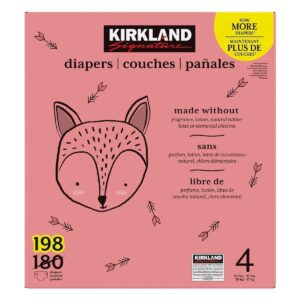 Kirkland Signature Diapers, Size 4 (22-37 Pounds), 198 Count