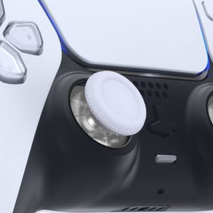 eXtremeRate Solid White & Clear Dual-Color Replacement Thumbsticks for PS5 Controller, Custom Analog Stick Joystick Compatible with PS5, for PS4 All Model Controller - Controller NOT Included