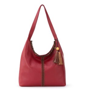 the sak womens huntley leather hobo, crimson crochet, one size us