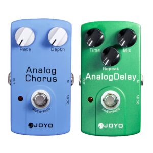 joyo jf-37 chorus & jf-33 digital delay effect pedal for electric guitar most frequently combination budget pedals in bundle