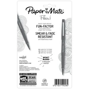 Paper Mate Flair Felt Tip Pens, Assorted Tips and Colors, 6 Count