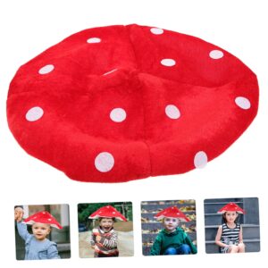 NUOBESTY Mushroom Hat Red White Spotted Mushroom Plush Novelty Hat Hat Cosplay Cap for Kids Adult Halloween Party Favors Hat Costume Photo Props