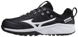 mizuno mens all surface low ambition 2 turf shoe, black-white, 10 us