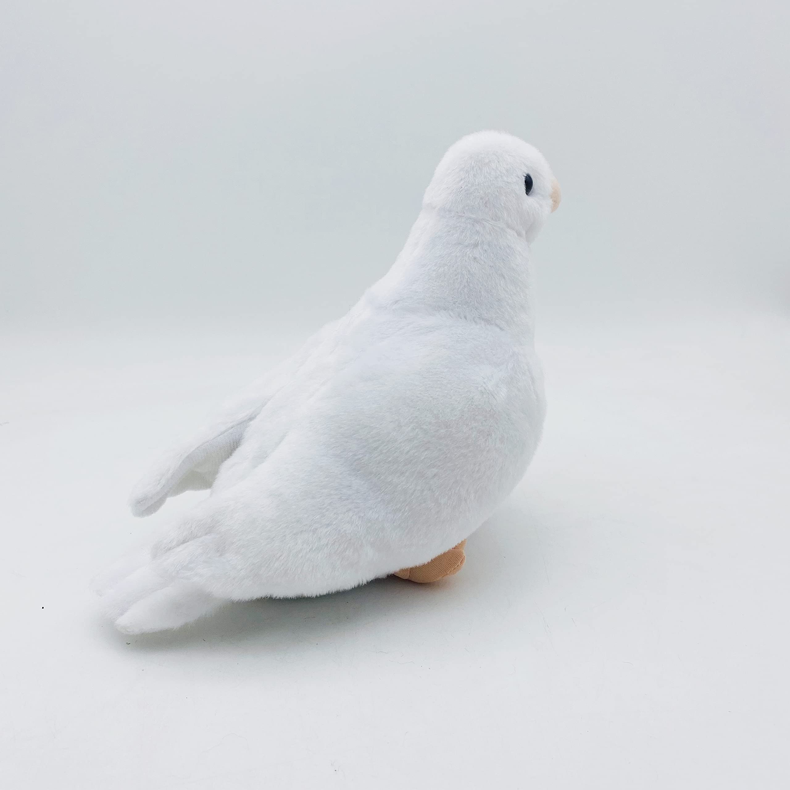 Simulation White Pigeon Stuffed Animal Toy - 8 inch Rock Pigeon Toys, Cute Pigeon as Gift (White)