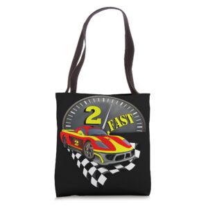 birthday 2 yr old race car cool design racing tote bag