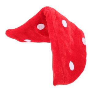 nuobesty mushroom hat red white spotted mushroom plush novelty hat hat cosplay cap for kids adult halloween party favors hat costume photo props