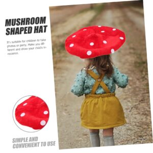 NUOBESTY Mushroom Hat Red White Spotted Mushroom Plush Novelty Hat Hat Cosplay Cap for Kids Adult Halloween Party Favors Hat Costume Photo Props