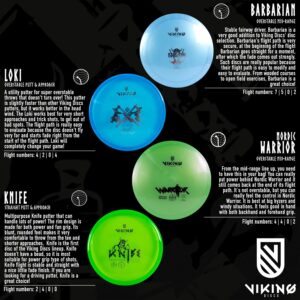 Viking Discs 8-Disc Tournament Set for Disc Golf - Advanced Disc Golf Equipment Bulk Set