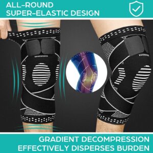 Dr. Brace Knee Braces for Knee Pain, Premium Knee Compression Sleeve Support with Straps for Running, Workout, Gym, Hiking, Arthritis, ACL, Joint Pain Relief, Meniscus Tear, Injury Recovery, Sports