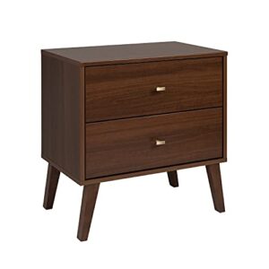 prepac milo 2-drawer nightstand, cherry