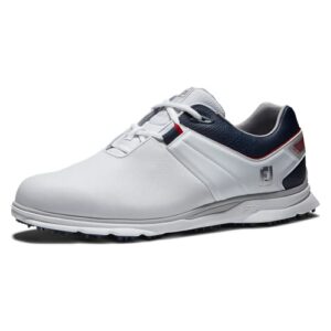 footjoy men's pro|sl golf shoe, white/navy/red, 11