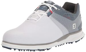 footjoy men's pro|sl sport golf shoe, white/blue fog, 10