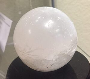 pachamama essentials selenite sphere - crystal ball 50-60mm - reiki, healing, metaphysical, chakra, positive energy, meditation, protection