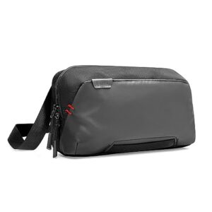 tomtoc sling shoulder bag for nintendo switch/switch oled/odin2, removable eva w-shaped structure, protective carrying pouch with 20 game cartridges fit pro controller, charger and accessories