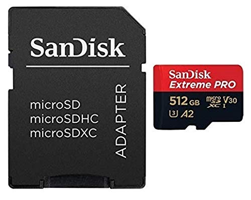 SanDisk 512GB Extreme Pro MicroSD Memory Card with Adapter Works with GoPro Hero 10 Black Action Cam U3 V30 4K A2 Class 10 SDSQXCZ-512G-GN6MA Bundle with 1 Everything But Stromboli Micro Card Reader