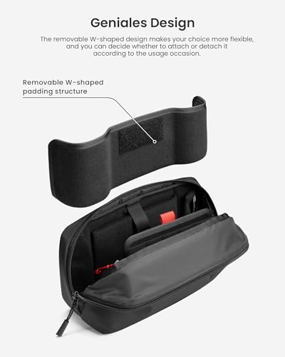 tomtoc Sling Shoulder Bag for Nintendo Switch/Switch OLED/Odin2, Removable EVA W-shaped Structure, Protective Carrying Pouch with 20 Game Cartridges Fit Pro Controller, Charger and Accessories