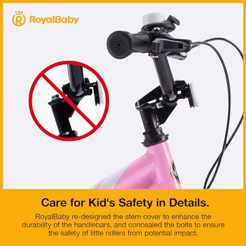 Royalbaby Freestyle 2 Handle Brakes Kids Bike Girls 14 Inch Childrens Bicycle with Training Wheels for Toddlers Beginners Age 3-5 Years, Pink