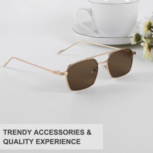 FEISEDY Fashion Square Aviator Sunglasses Women Men Classic Aviator Metal Frame Candy Color Glasses B1036