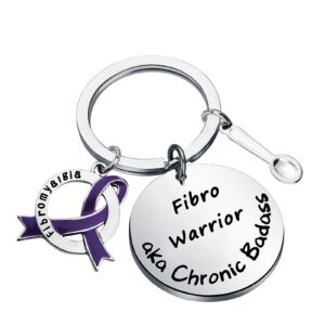 fibromyalgia awareness gift fibromyalgia jewelry fibro warrior aka chronic badass keychain (fibro warrior k)