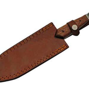 Szco Supplies 13" Railroad Spike Full Tang Spear-Point Hunting Knife with Leather Sheath, Brown, (HS-7900)