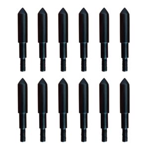 deepower archery field points 17/64 inch, 125 gr, 12/pack screw-in arrow tips for target practice