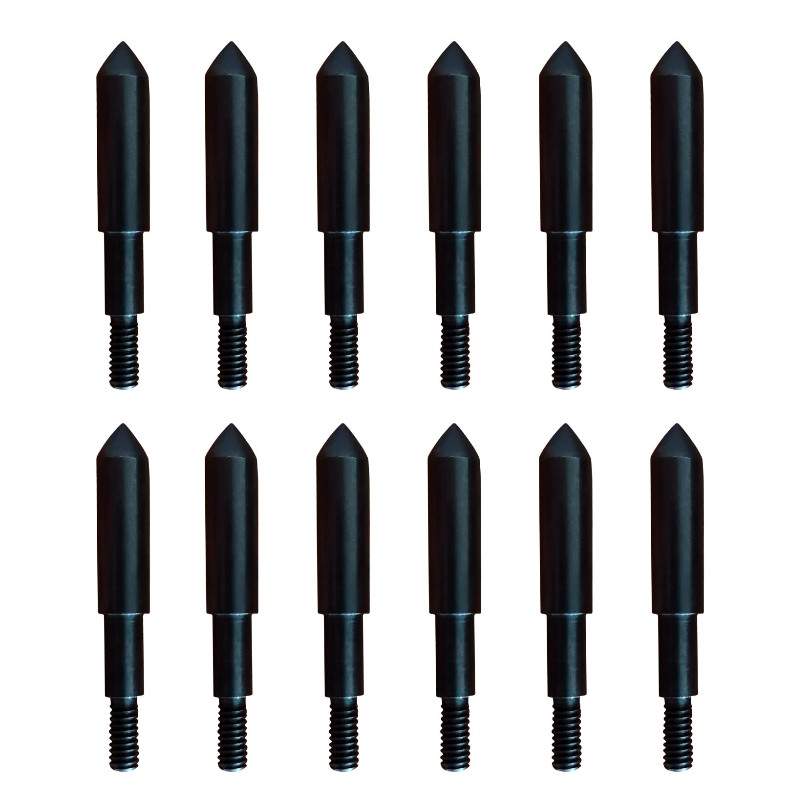 DEEPOWER Archery Field Points 17/64 Inch, 125 gr, 12/Pack Screw-in Arrow Tips for Target Practice