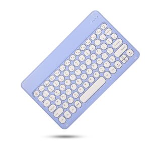 HENGHUI iPad Mini 6th Generation 2021 8.3 inch Keyboard Case Cute Round Key Color Keyboard Wireless Detachable BT Keyboard Cover with Pencil Holder for Mini 6 (Mini6, Purple)