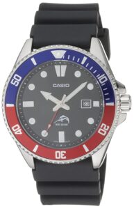 casio men's stainless steel quartz watch with resin strap, black, 26 (model: mdv-106b-1a2vcf)