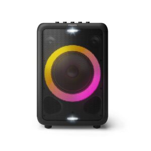 PHILIPS X3206 Bluetooth Party Speaker with Deep bass, Up to 14 Hours Battery, Party Lights and Karaoke Effects, Microphone and Guitar Input, Audio-in, USB Charging, Built-in Trolley, TAX3206