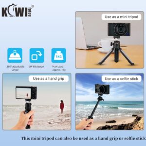 Extendable Mini Tripod for Phone Camera with Phone Clip Tabletop Tripod Mount for GoPro iPhone Webcam DSLR Camera Phone Camcorder for Video Recording, Vlogging