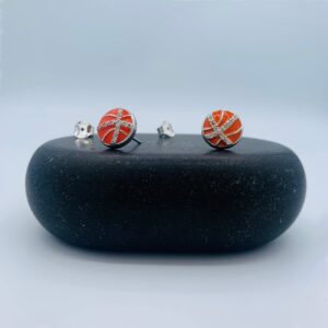 Men's Basketball Earrings - Basketball Stud Earrings for Women - Sports 925 Basketball Jewelry (Basketball)