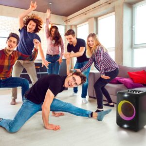 PHILIPS X3206 Bluetooth Party Speaker with Deep bass, Up to 14 Hours Battery, Party Lights and Karaoke Effects, Microphone and Guitar Input, Audio-in, USB Charging, Built-in Trolley, TAX3206