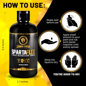 SpartaFlex 8.5 Oz Pro Liquid Chalk for Weightlifting Chalk, Rock Climbing, Gymnastics, Lifting Chalk, Hand Chalk for Weight Lifting, Gym Chalk for Powerlifting, Liquid Grip Liquid Chalk Climbing