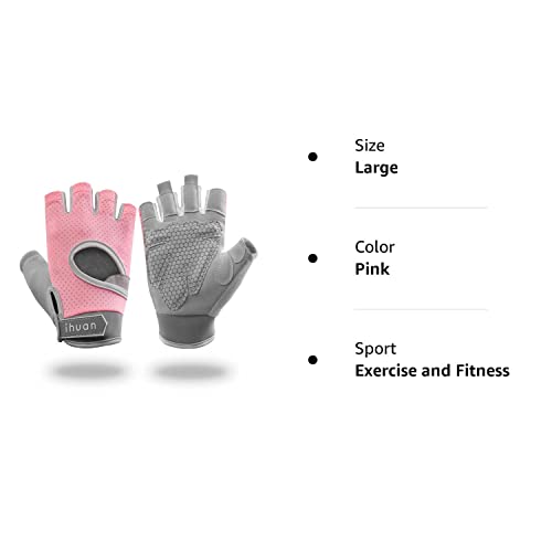 ihuan New Breathable Workout Gloves for Women & Men - No More Sweaty & Full Palm Protection Gym Exercise, Cycling， Fitness, Weightlifting, Pull-ups, Deadlifting, Rowing