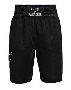 under armour boys' project rock rumble shorts (black, x-small)