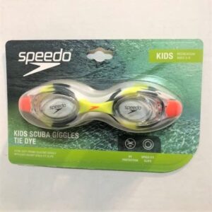 speedo kids scuba giggles tie dye goggles - lime / clear lenses