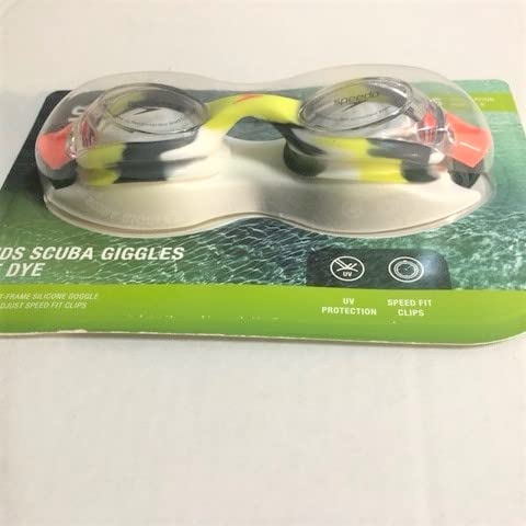 Speedo Kids Scuba Giggles Tie Dye Goggles - Lime / Clear Lenses