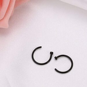 Generic 2 Pcs Unisex Surgical Steel Hinged Clicker Segment Nose Rings Hoop Helix Cartilage Earrings Titanium Steel Body Piercing Stud, Black, 5CGZT0AY1046Q85E3117UTY8, 0.8x0.8x0.1cm