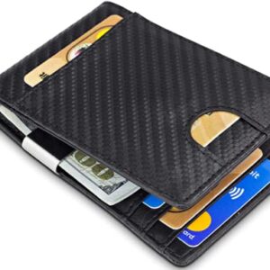 MONTABLEU Milano Handcrafted Mens Slim Bifold Wallet with Money Clip, Executive Black