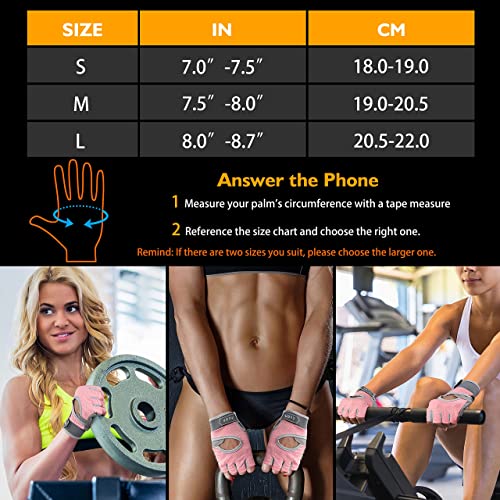 ihuan New Breathable Workout Gloves for Women & Men - No More Sweaty & Full Palm Protection Gym Exercise, Cycling， Fitness, Weightlifting, Pull-ups, Deadlifting, Rowing